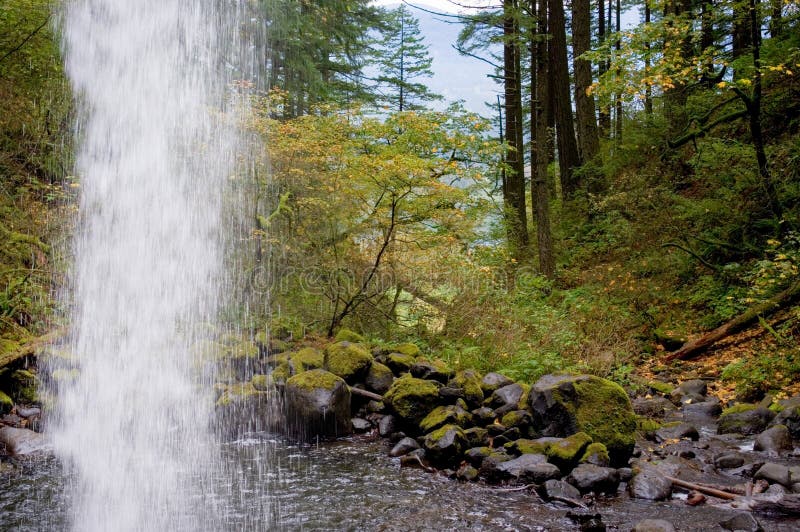 View from Behind the Waterfall Stock Photo - Image of nature, fall ...