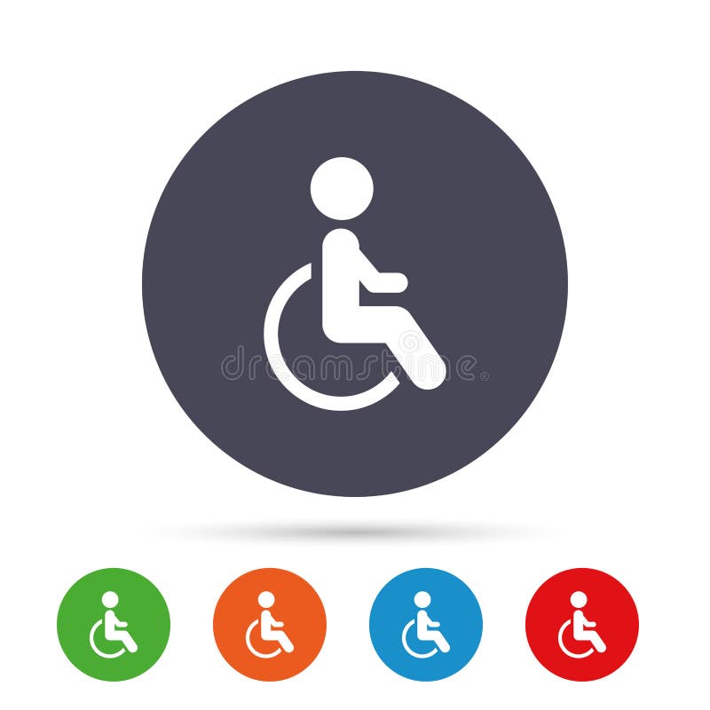 Behinderte Zeichenikone Mensch Auf Rollstuhlsymbol Vektor Abbildung ...