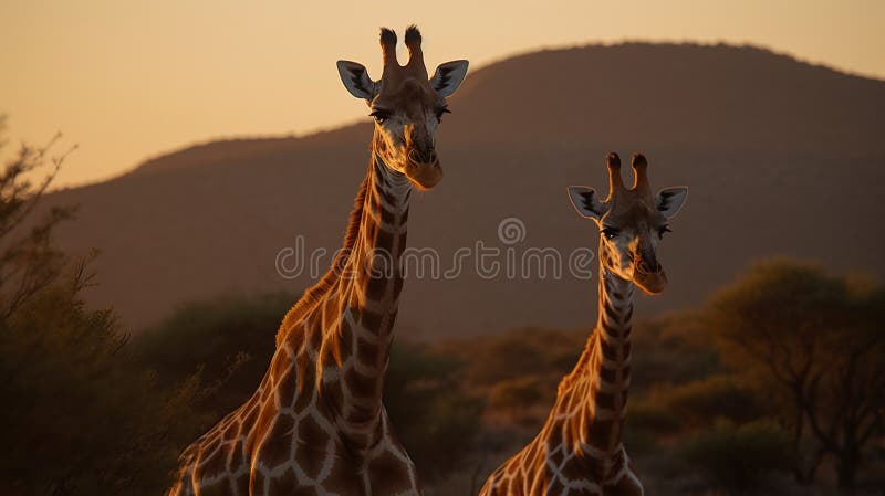 Behold the Enchanting Sight of Two Giraffes Engaged in a Gentle Dance ...