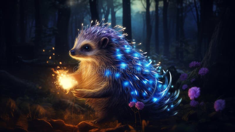 Enchanted Guardian: Hedgehog Patronus in the Whispering Moonlit Forest ...