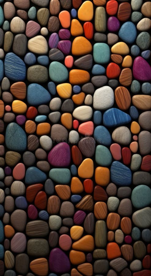 Radiant Mosaic: a Mixture of Multicolored Pebbles Stock Illustration ...
