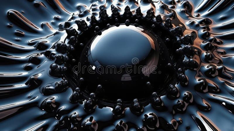 Magnetic Mimicry: Ferrofluid Fluid Emulating Biogenic Structures Stock ...