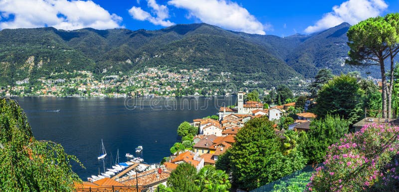 Bei Villaggi Di Lago Di Como - Blevio Fotografia Stock - Immagine di ...