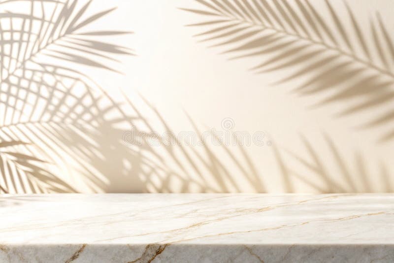 Beige Background with Light and Shadow Pattern for Product Display ...
