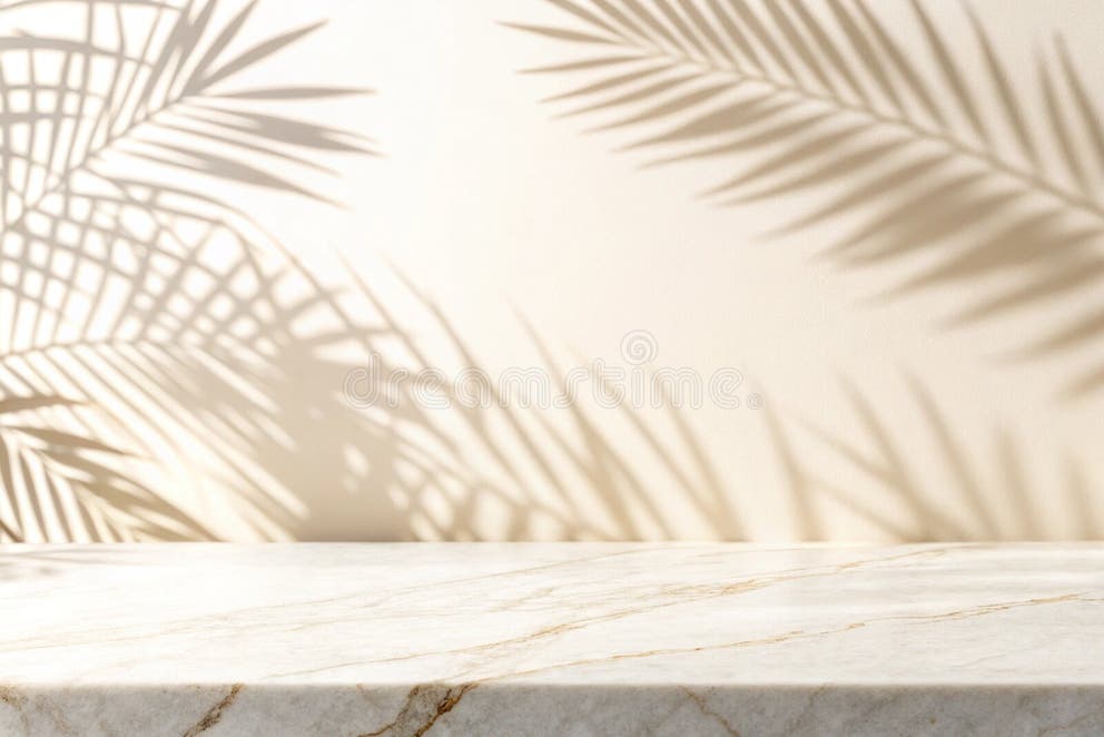 Beige Background with Light and Shadow Pattern for Product Display ...