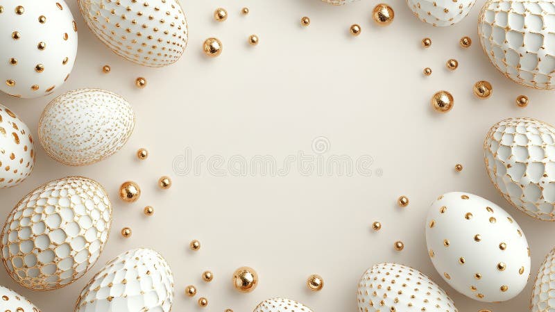 A Beige Background Provides a Subtle Setting for Elegant Gold Easter ...
