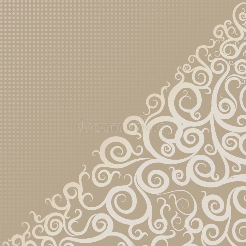 Beige Background with Swirls and Patterns, Corner Stock Illustration ...