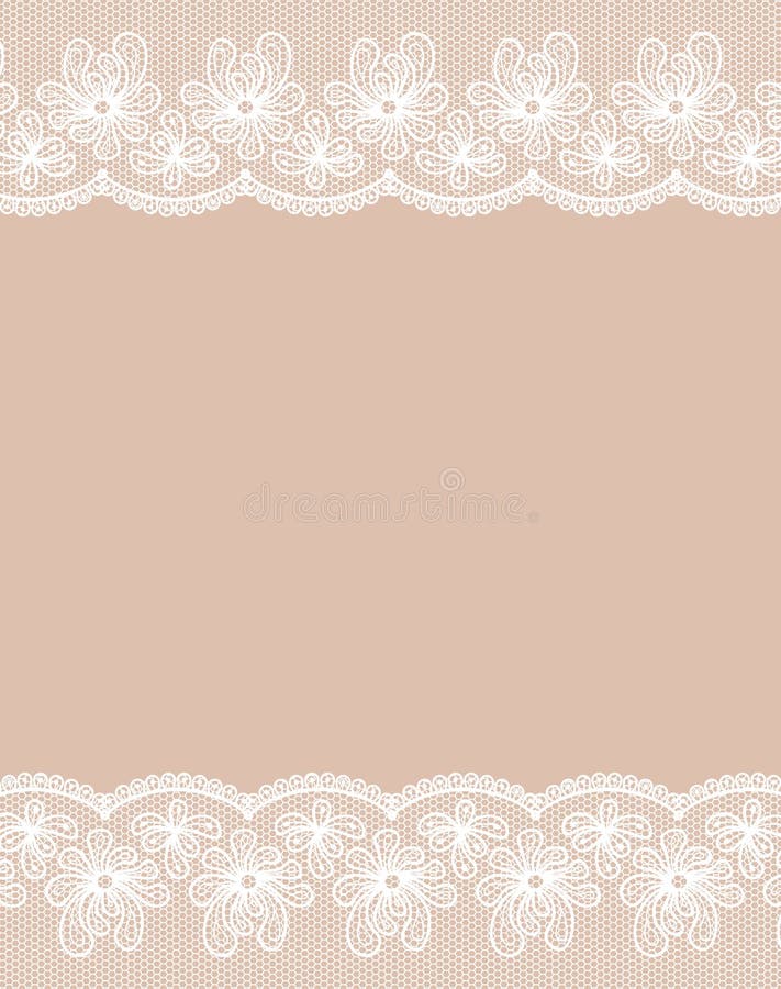 Beige Background with Two White Lacy Borders. Stock Vector ...