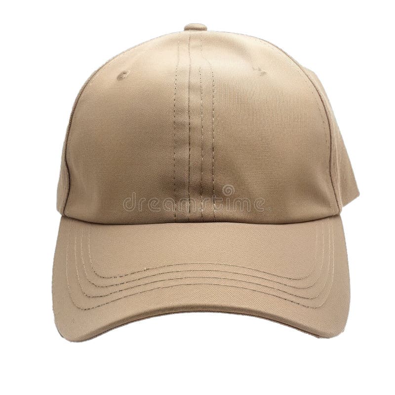 Beige Baseball Cap Displaying Its Stitching on White Background Stock ...
