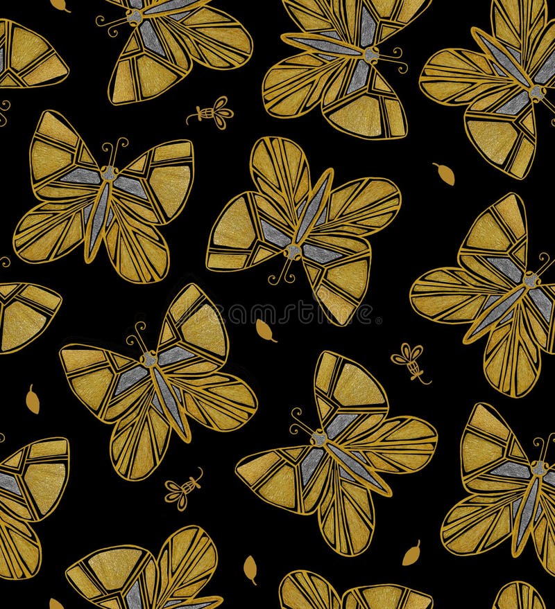 Beige Batterfly Seamless Pattern for Fabric, Clothes Stock Image ...