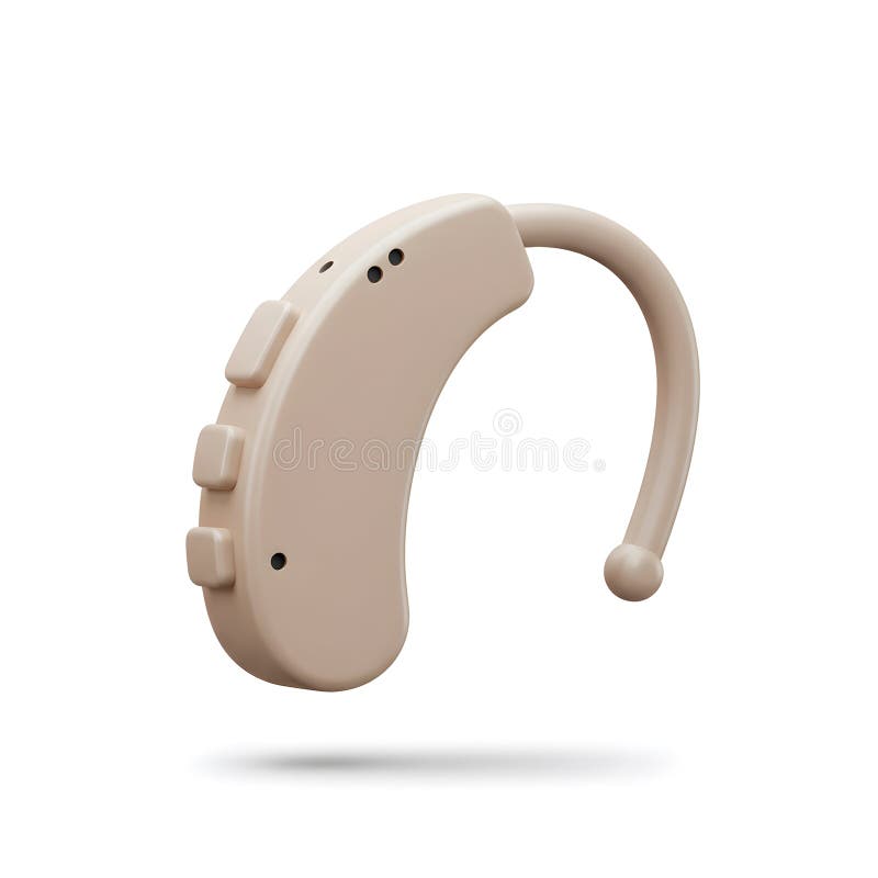 Beige Behind the Ear Hearing Aid Device with Buttons for Volume Control ...