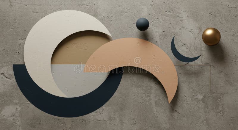 Beige and Black Circle Geometry Stock Illustration - Illustration of ...