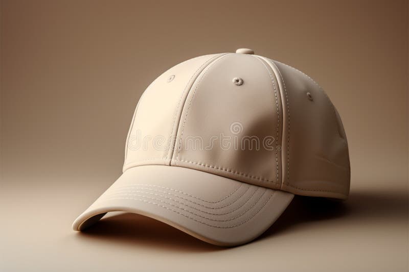 Beige Blank Cap on Beige Backdrop, Ideal for Text or Logo Stock ...