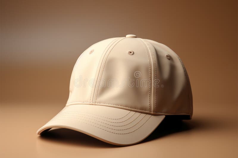 Beige Blank Cap on Beige Backdrop, Ideal for Text or Logo Stock ...
