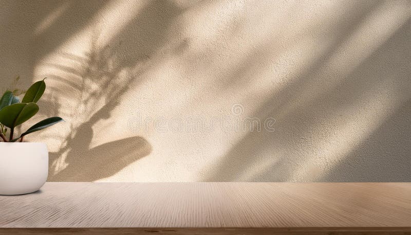 Beige Blank Concrete Wall Mockup. Product Display Montage Concept Stock ...