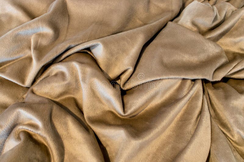 Beige Blanket with Random Deeps Folds Stock Photo - Image of ...