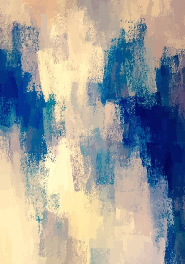 Beige with Blue Brush Stroke Background Stock Illustration ...