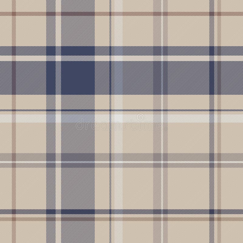 Beige and Blue Twill Plaid on Seamless Background Stock Image - Image ...