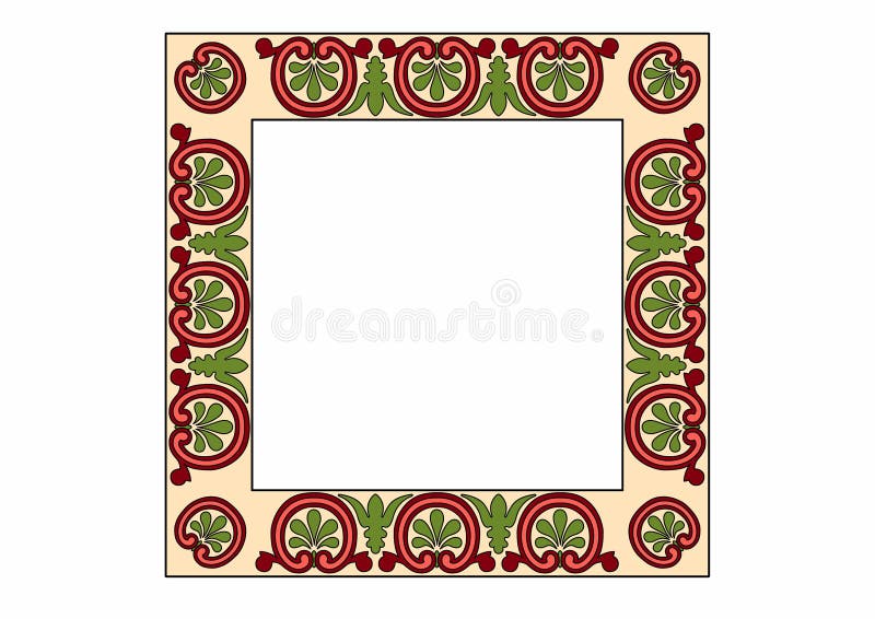 Beige border with patterns stock vector. Illustration of frame - 109274467
