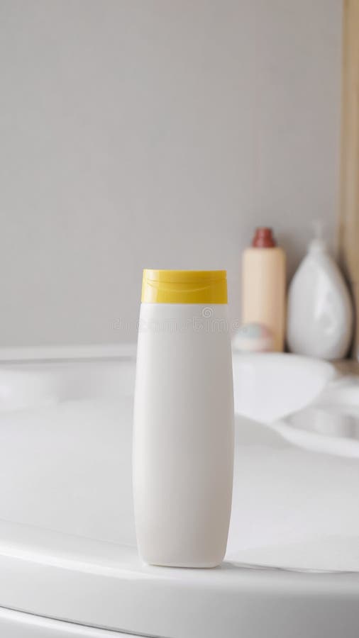 Beige Bottle of Bubble Bath on Tub Indoors Stock Image - Image of ...