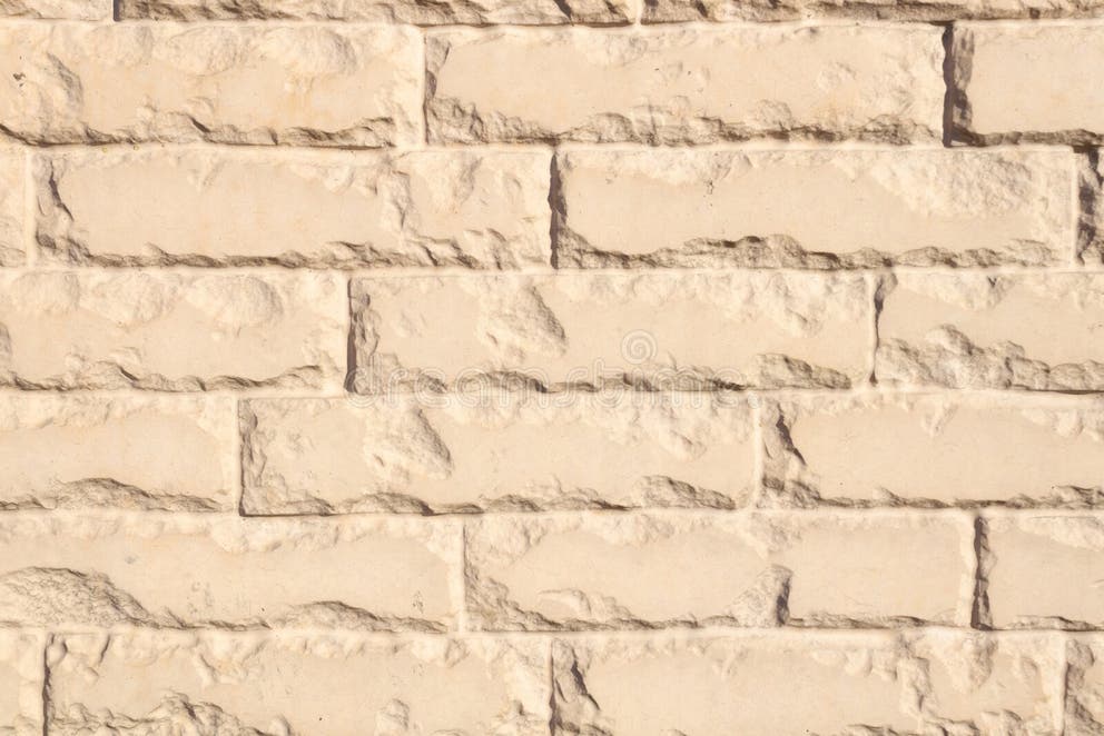 Beige Brickwork with Hidden Bricks Stock Image - Image of pattern ...