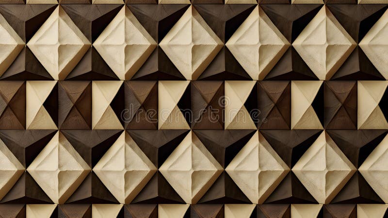 Beige and Brown 3D Diamond Pattern Wallpaper Stock Illustration - Illustration of modern, grain ...