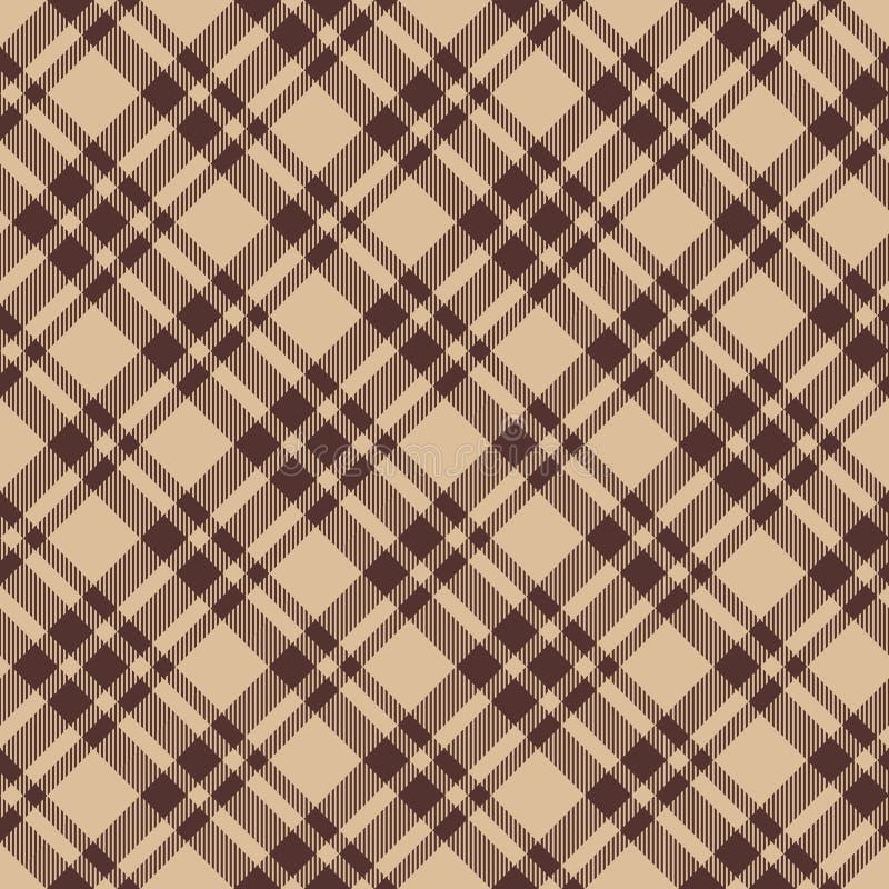 Beige Brown Check Plaid Seamless Fabric Texture Stock Vector ...