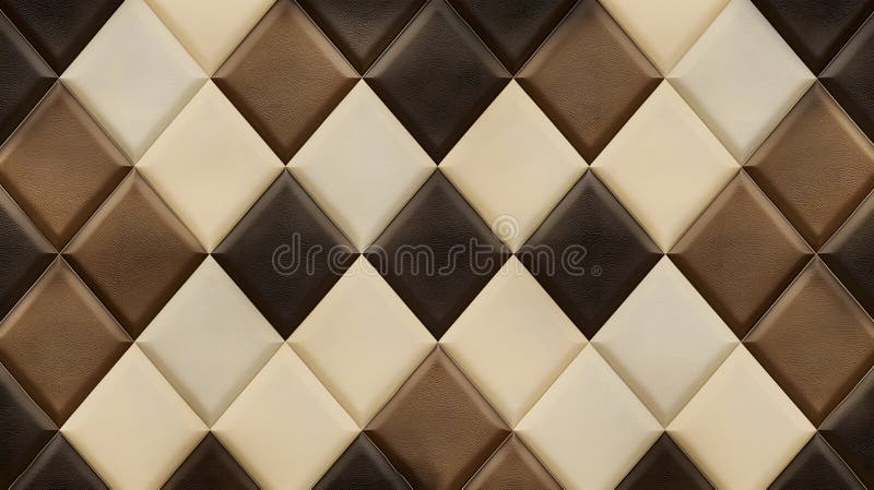 Beige & Brown Diamond Pattern Wallpaper 3D Stock Illustration ...