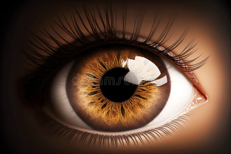 Beige Brown Human Eye with Beaful Long Eyelashes Stock Illustration ...