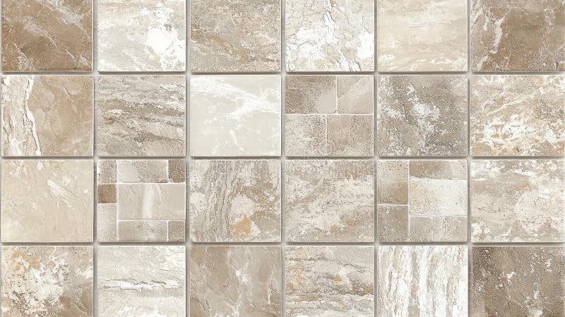 Beige and Brown Square Mosaic Tiles Seamless Texture Stock Image ...