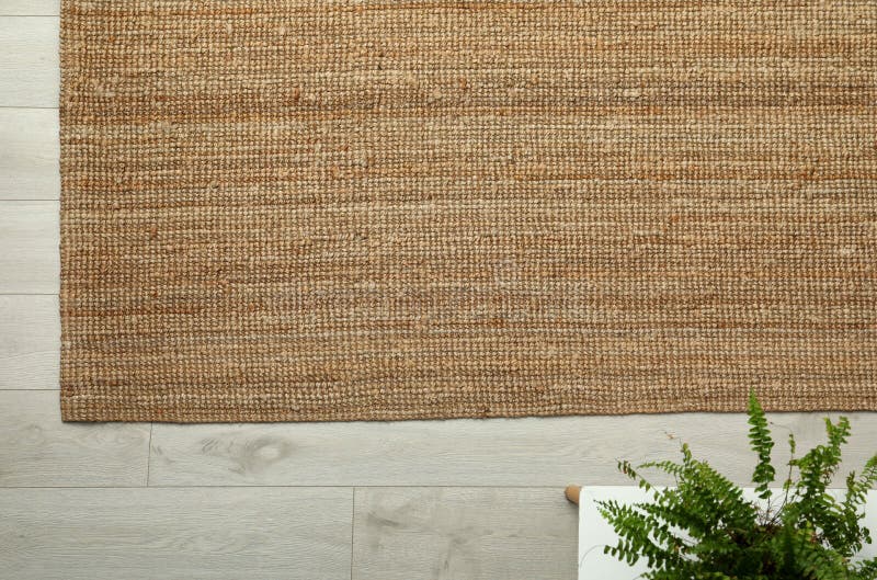 Beige Carpet on Wooden Floor, Top View Stock Photo - Image of cozy ...