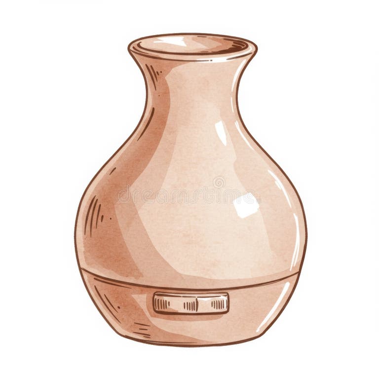 Beige Ceramic Diffuser Watercolor Illustration Stock Illustration ...