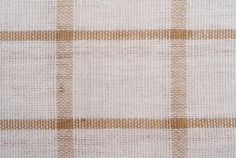 Beige Checkered Fabric with White Colored Threads Stock Image - Image ...