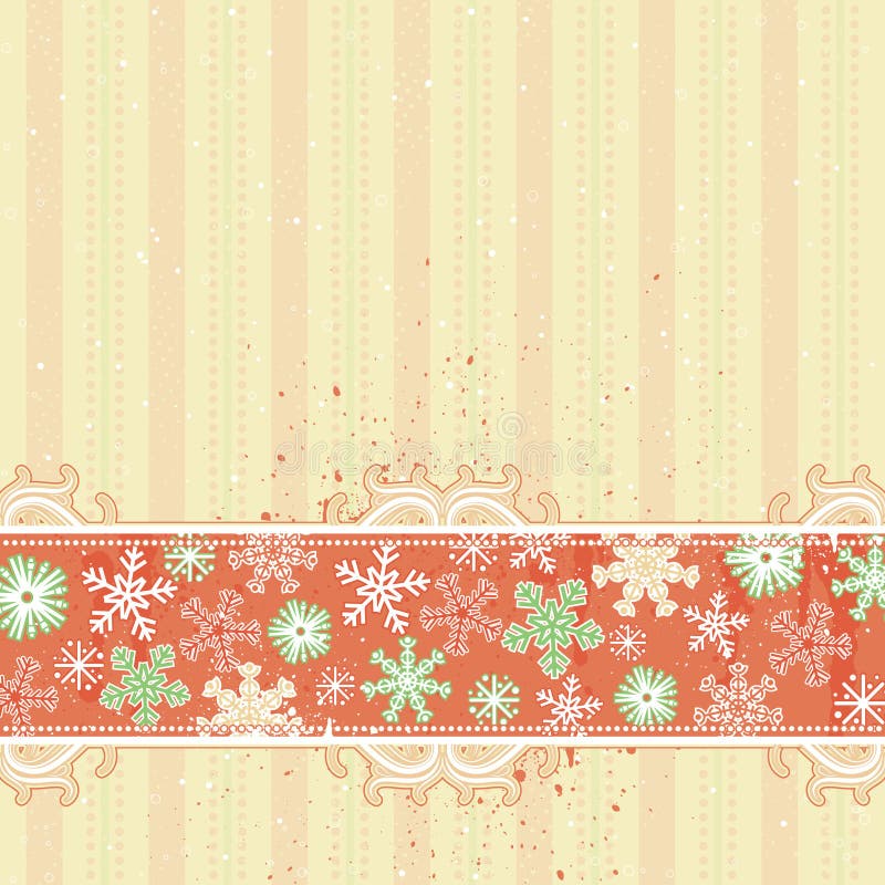 Beige Christmas Background with Snowflakes and Stars, Vector Stock ...