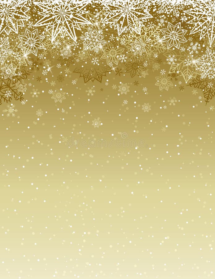 Beige Christmas Background with Snowflakes and Stars, Vector Stock ...