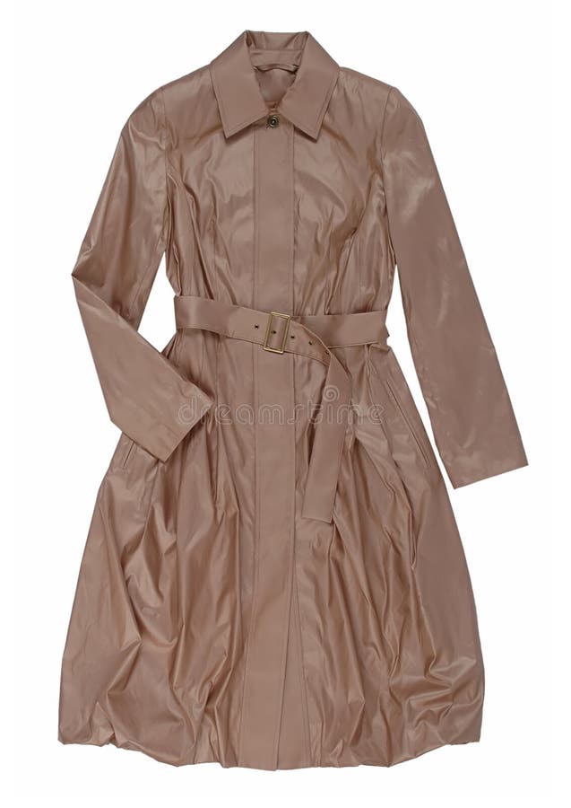 Beige coat stock image. Image of cutout, belt, color - 33995085