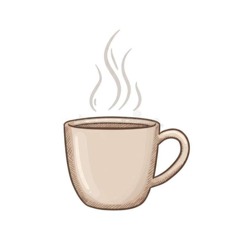 Beige Coffee Mug with Steam Illustration Stock Illustration ...