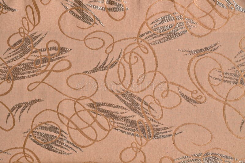 Beige Colored Patterned Fabric Texture Stock Image - Image of cloth ...