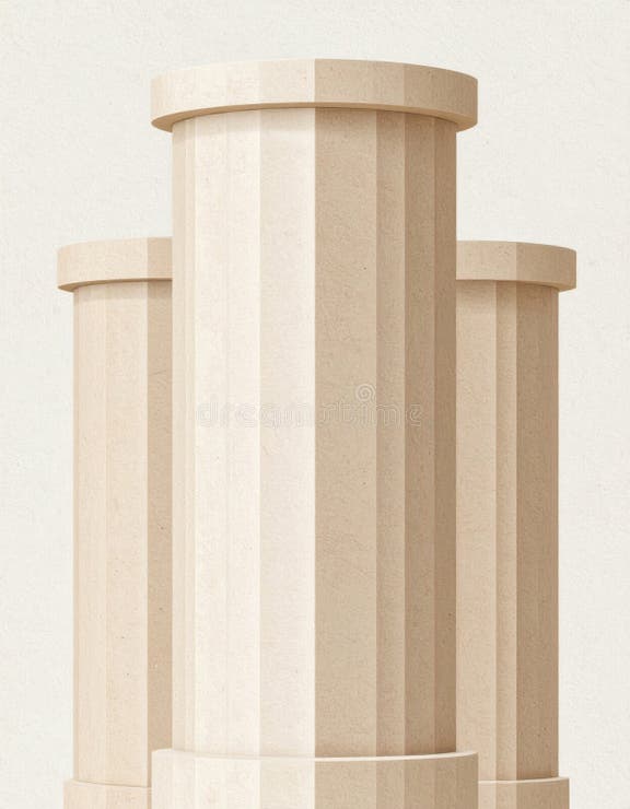 Beige Columns Minimalist Abstract Architecture Stock Illustration ...