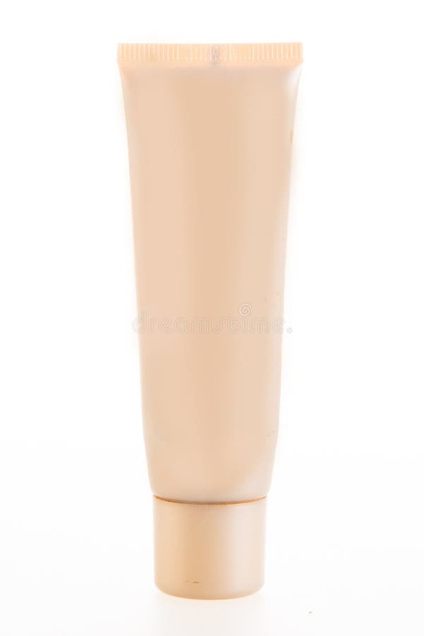 Beige Cosmetic Tube with Cream on White. Stock Image - Image of blue ...