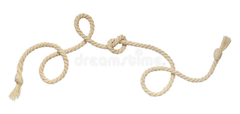 Beige Cotton Curled Rope Isolated on White Stock Image - Image of frame ...