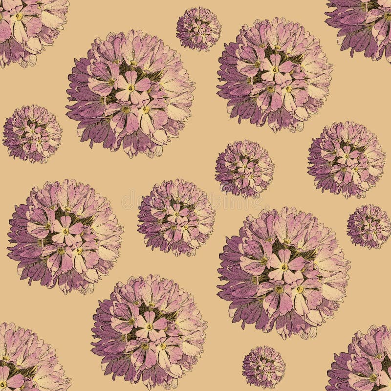 Beige, Cream Spring Flowers Seamless Pattern Stock Illustration ...