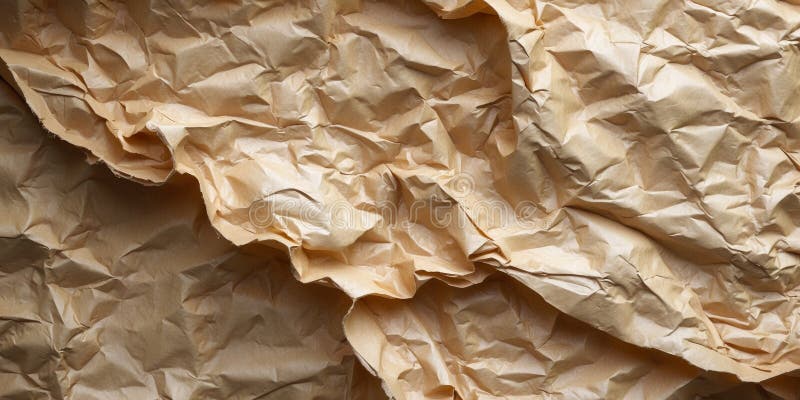 Beige Crumpled Paper Texture Wrinkled Background Craft Paper Stock ...