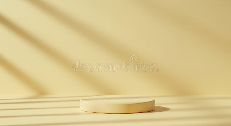 Beige Cylindrical Display Platform with Light and Shadow Stock Image ...