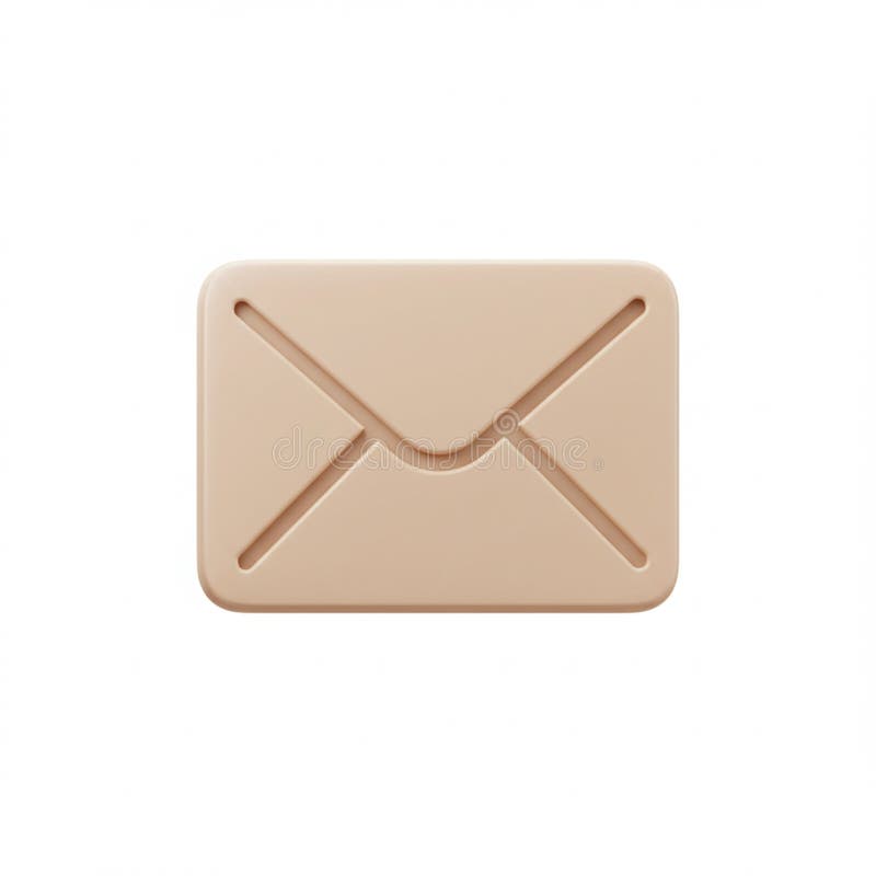 Beige 3D Envelope Icon Digital Mail Message Communication Post Email ...