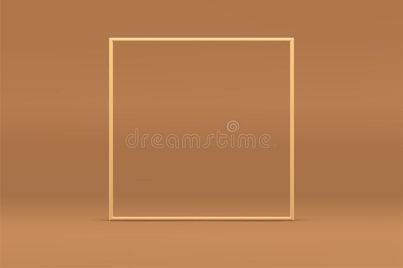 Beige 3d Frame Squared Border Advertising Showcase Pastel Studio ...