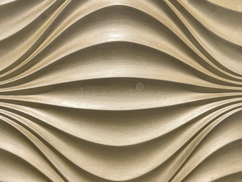 Beige 3D Interior Decorative Wall Panel with Wavy Pattern. Texture of ...