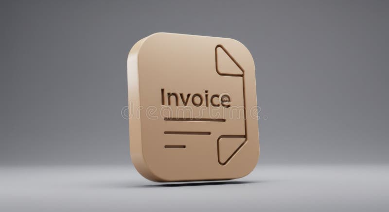 Beige 3D Invoice App Icon stock illustration. Illustration of corporate ...