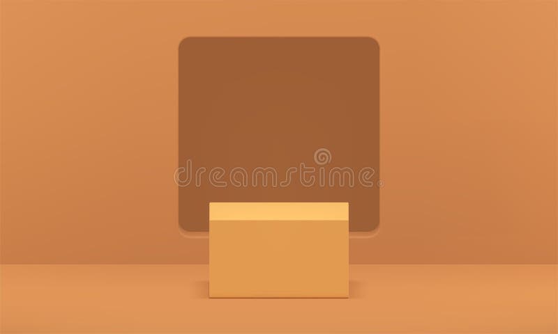 Beige 3d Pedestal Box Foundation Empty Space Studio Background for ...