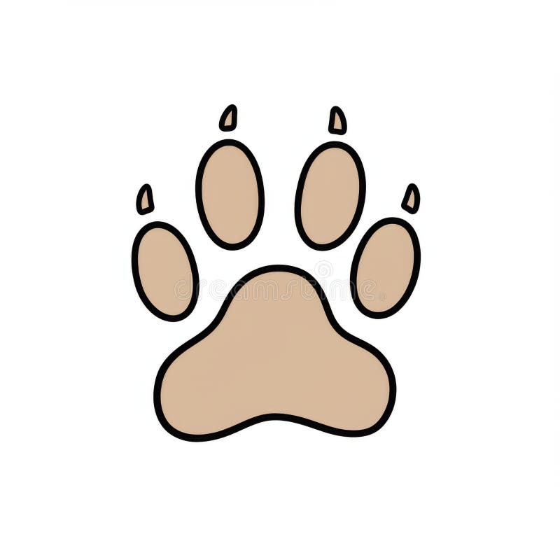 Beige Dog or Cat Paw Print Illustration Stock Illustration ...